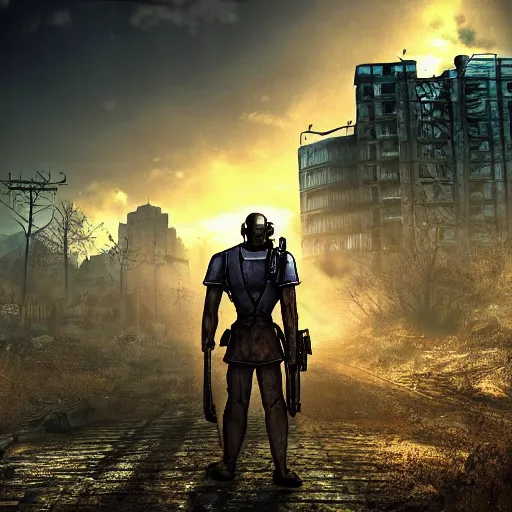 art of fallout, photo, realistic, hdr, golden hour | Stable Diffusion ...