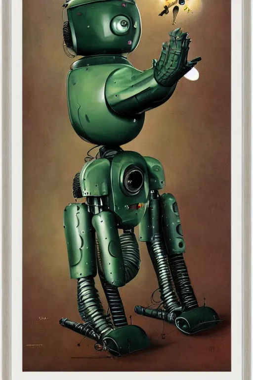 extreme wide shot of a 1950s retro Cactus robot, with | Stable ...