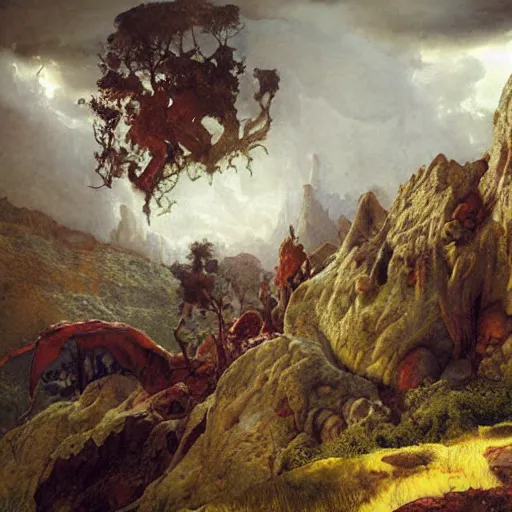 landscape by arcimboldo, greg rutkowski, mucha | Stable Diffusion | OpenArt