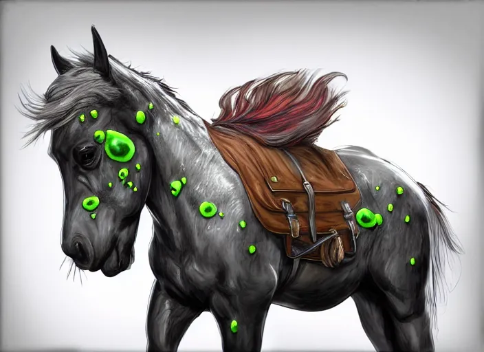 concept art of horse with a slime, carrying a saddle | Stable Diffusion ...
