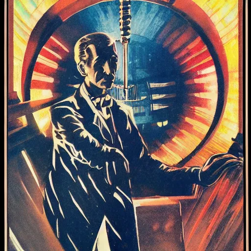 bioshock disco king Nikola Tesla atop the elevator | Stable Diffusion ...