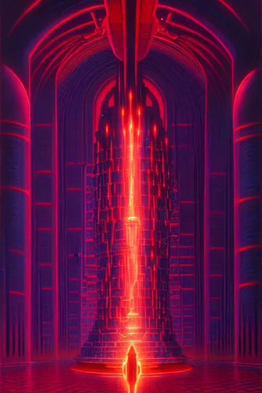 an epic hyperspace light technology temple with female | Stable ...