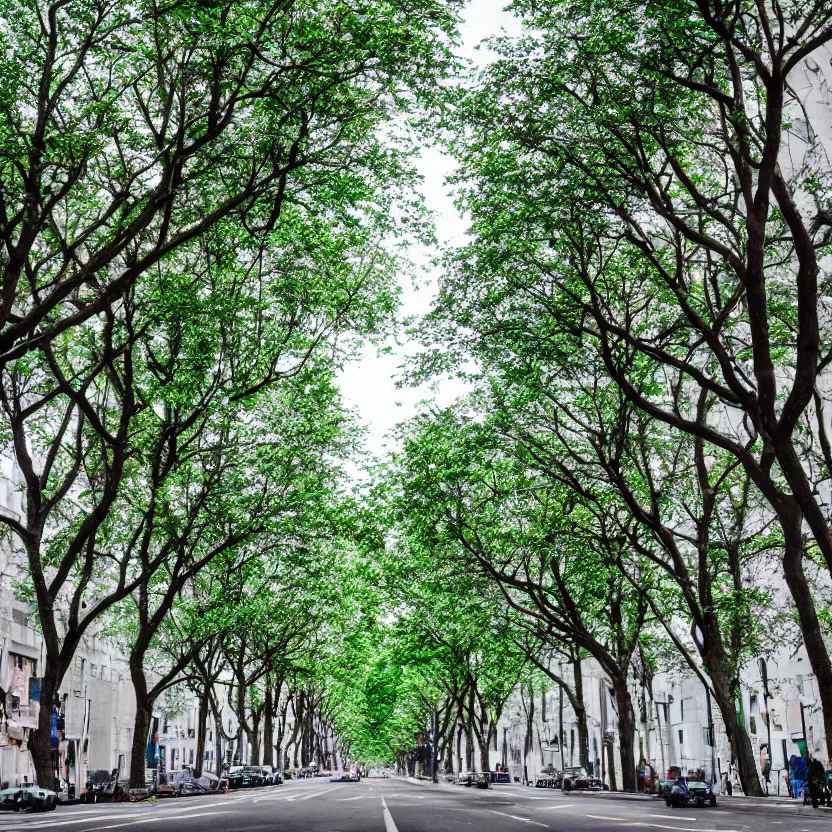 trees growing in the street of a big city | Stable Diffusion | OpenArt