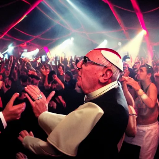 the pope of dope dancing at a rave party | Stable Diffusion