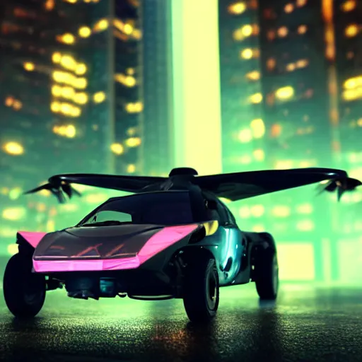 cyberpunk flying car in cityscape shallow depth of | Stable Diffusion ...