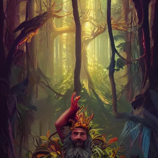 God of the forest, colorful, surreal, dramatic | Stable Diffusion