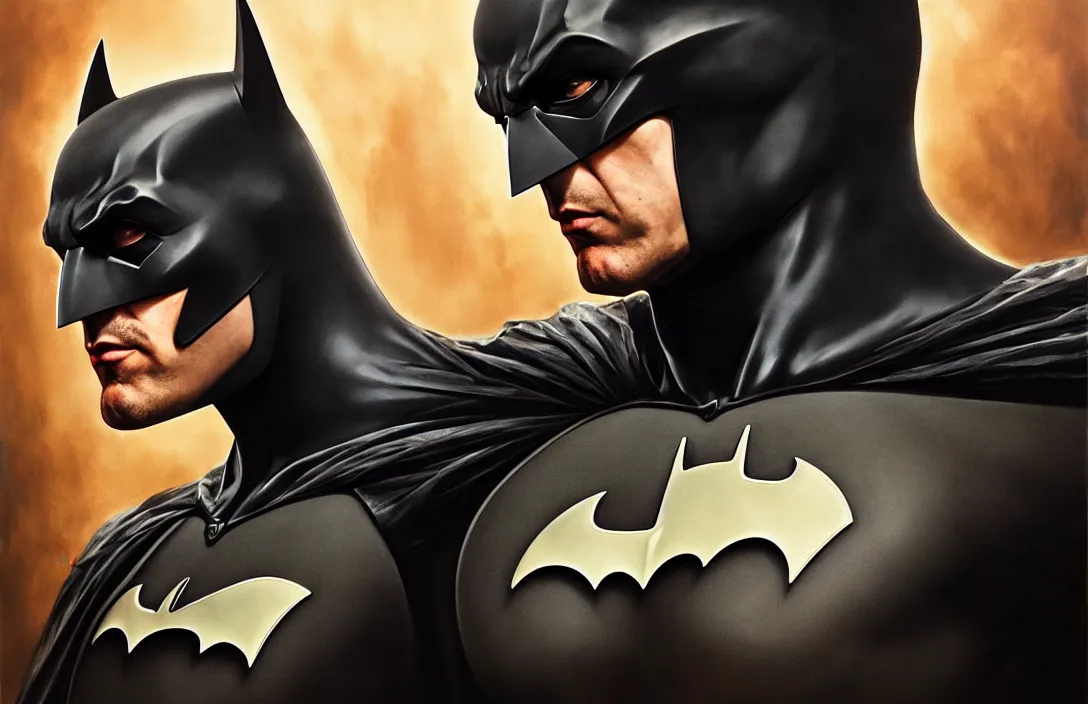 a portrait of batman standing with the batmobile by | Stable Diffusion ...