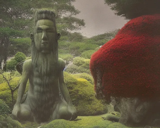 strange weird pagan japanese garden with a gigantic | Stable Diffusion ...