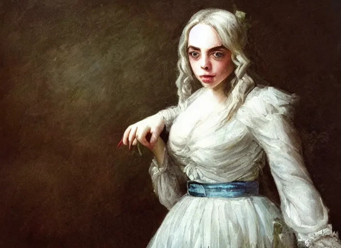 romanticism painting of billie eilish during the | Stable Diffusion | OpenArt