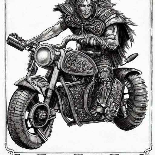 dungeons and dragons motorcycle, concept art, players | Stable Diffusion
