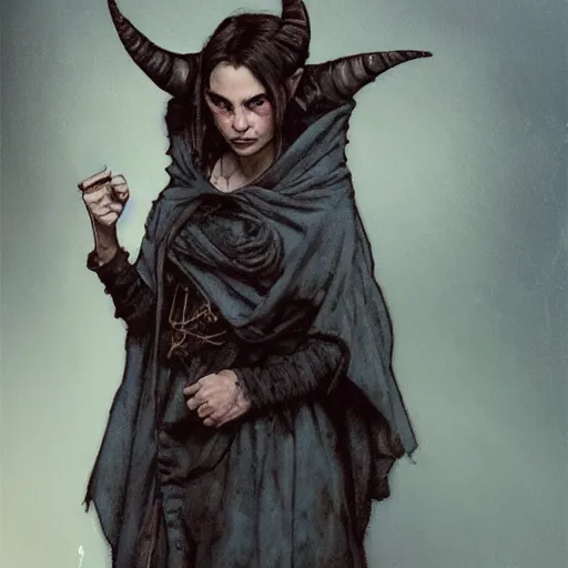 portrait of a surly and resentful female tiefling | Stable Diffusion ...
