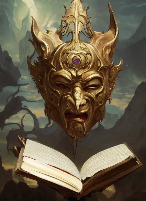 Magic Floating Thespian Mask reading a book, Ivan | Stable Diffusion ...