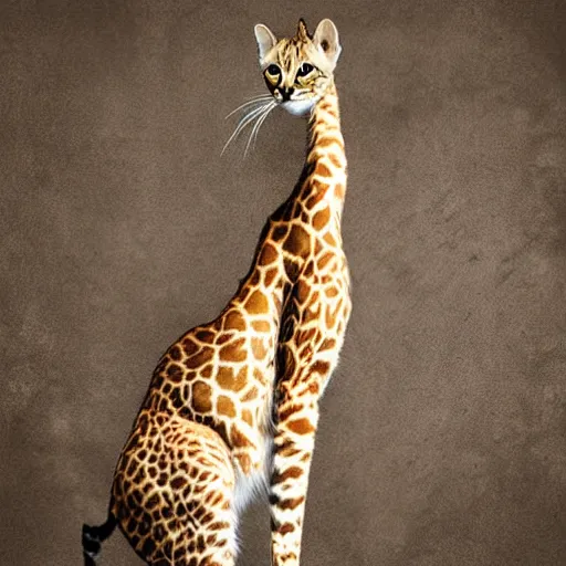 a feline girafe - cat - hybrid, animal photography | Stable Diffusion