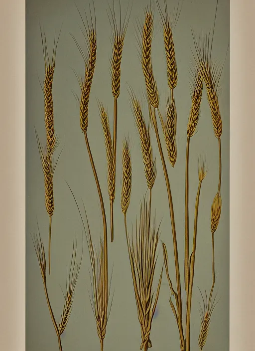 vintage botanical poster of wheat | Stable Diffusion