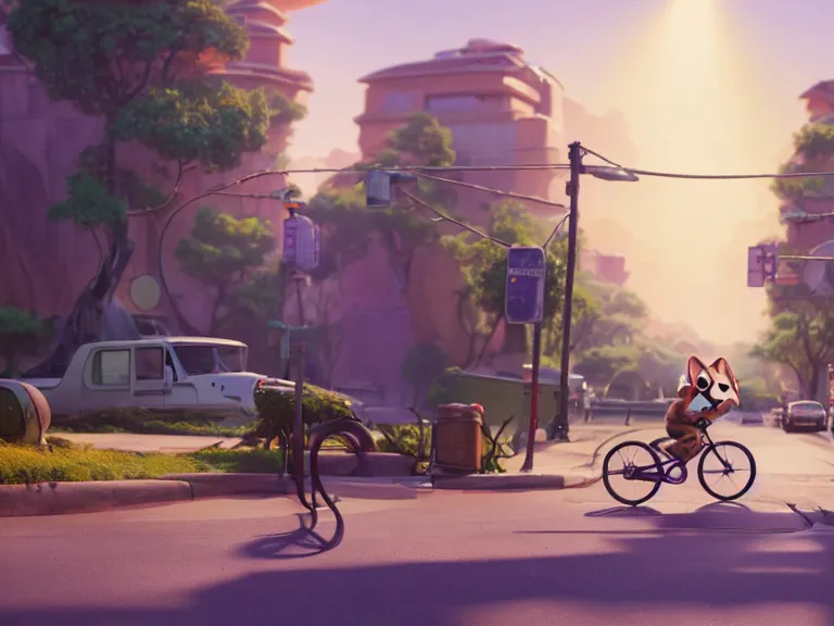 a film still from zootopia bear riding a bicycle pixar | Stable ...
