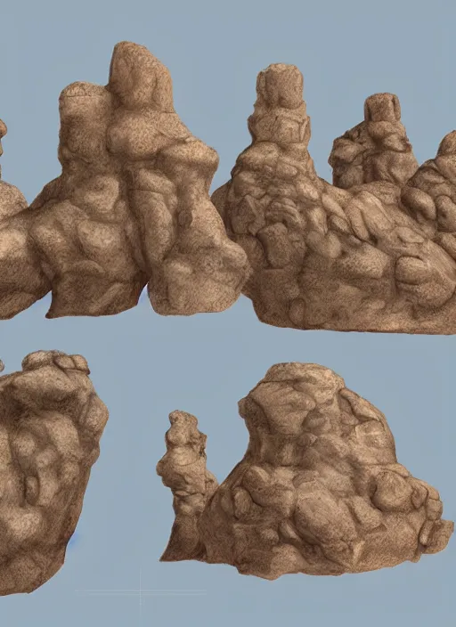 three different angles of a rock formation, concept | Stable Diffusion | OpenArt