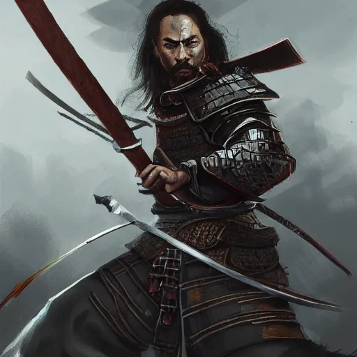 concept art of a dnd samurai wielding a katana, | Stable Diffusion ...