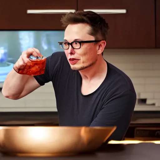 picture of elon musk wearing glasses watching tv while | Stable ...