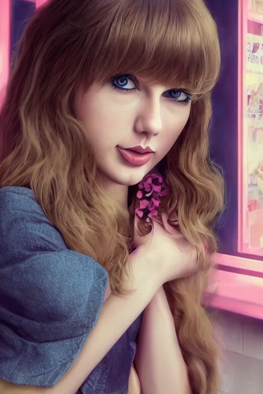 cute photo of taylor swift with bangs dressed as a | Stable Diffusion ...