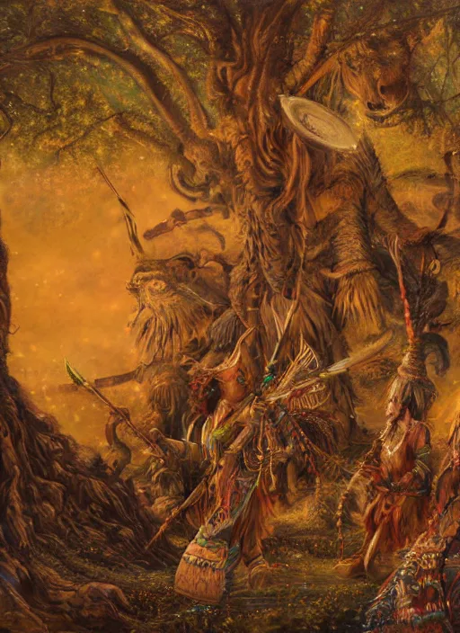 a painting of a shamanic drum , matte painting, highly | Stable ...