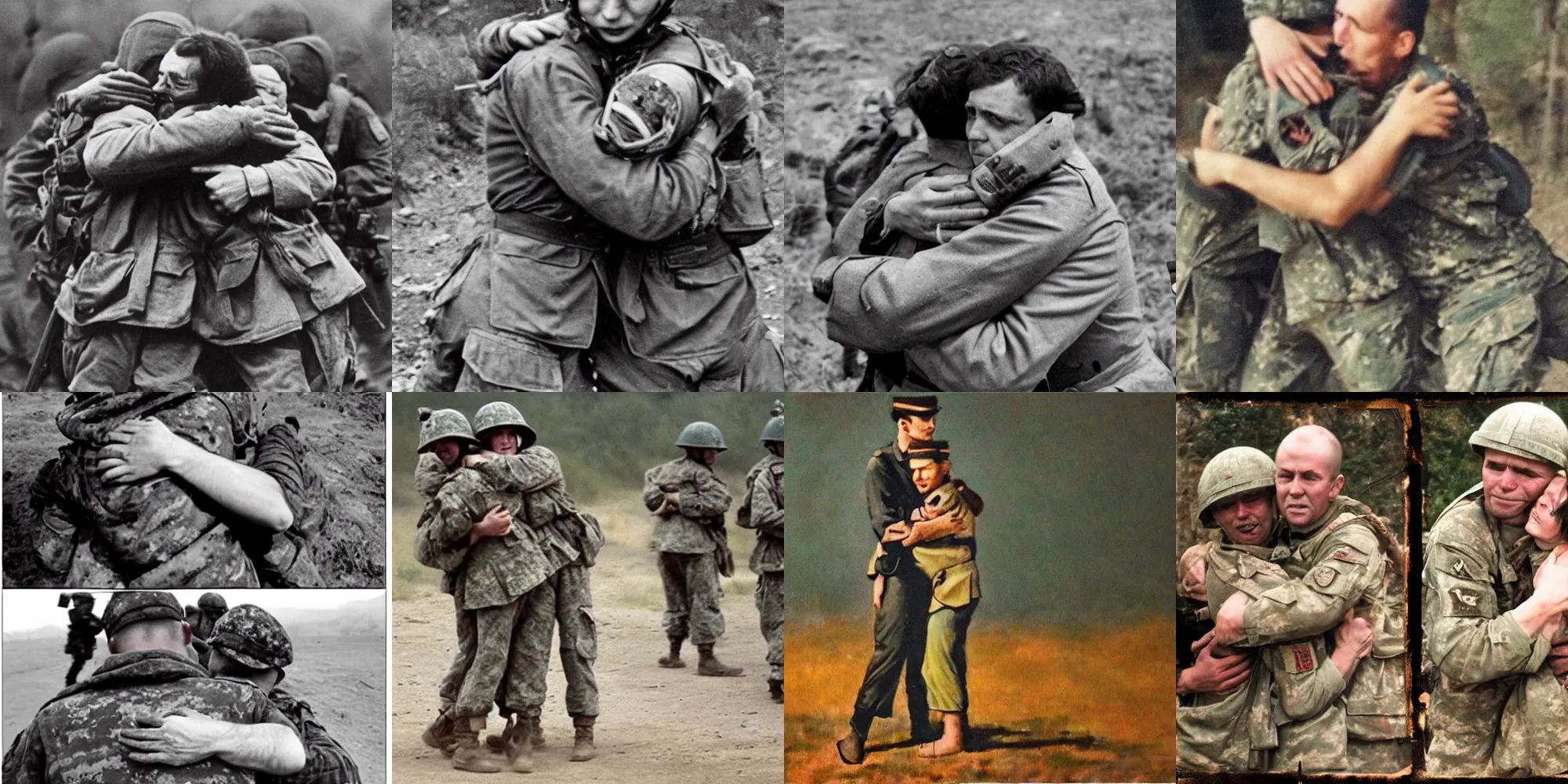 the art of hugging during war | Stable Diffusion | OpenArt