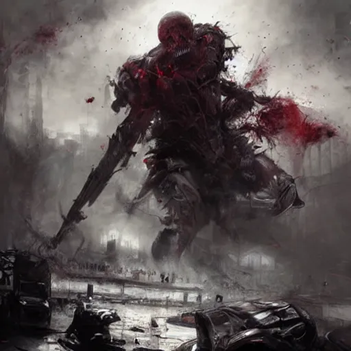 death ripper, epic scene, paint by Raymond Swanland | Stable Diffusion ...