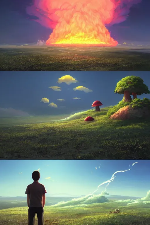 a highly detailed matte painting of a man on a hill | Stable Diffusion ...