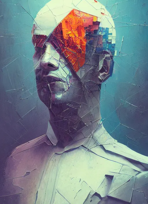 a painting of a man's head disintegrating into | Stable Diffusion | OpenArt