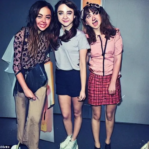 a combination of aubrey plaza, tanya reynolds, maisie | Stable Diffusion