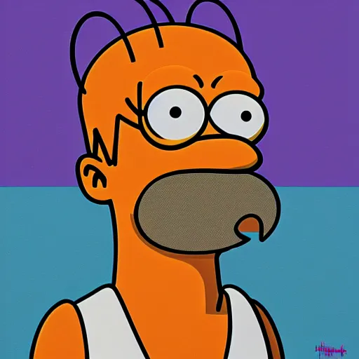 homer simpson thinking, contemporary art print. high | Stable Diffusion ...