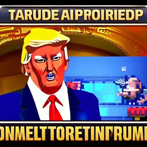 video game screenshot of donald trump | Stable Diffusion