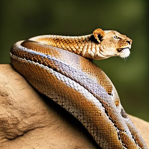 a snake - lion - hybrid, animal photography | Stable Diffusion