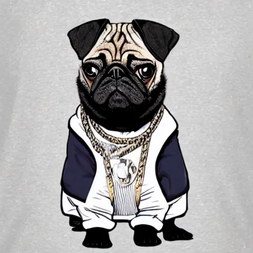 pug wearing rapper clothes | Stable Diffusion | OpenArt