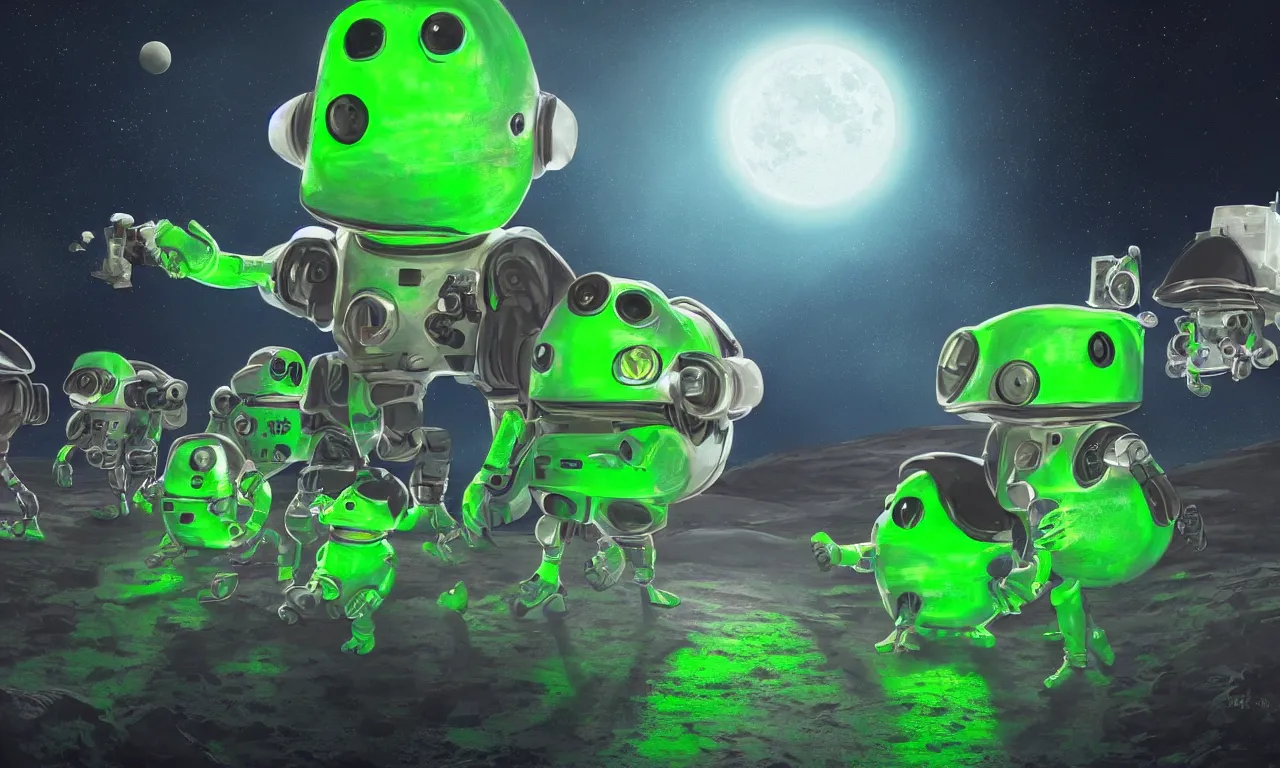 cute NASA robots working on the surface of the moon | Stable Diffusion ...