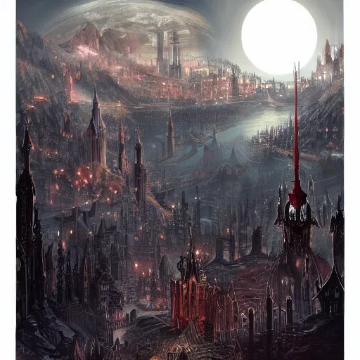 sprawling gothic capital city of high fantasy. The | Stable Diffusion | OpenArt