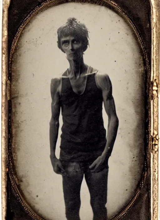 Daguerreotype of a skinny crackhead tweaker wearing a | Stable Diffusion