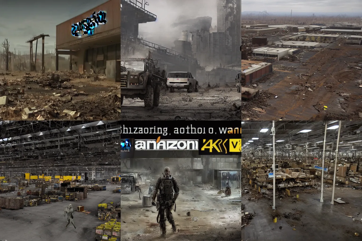 post apocalyptic world, Amazon warehouse being looted, | Stable ...