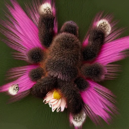 fluffy tarantula sitting on a pink lotus flower, cover | Stable ...