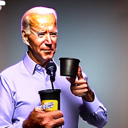 joe biden holding a lean cup in a rap music video | Stable Diffusion