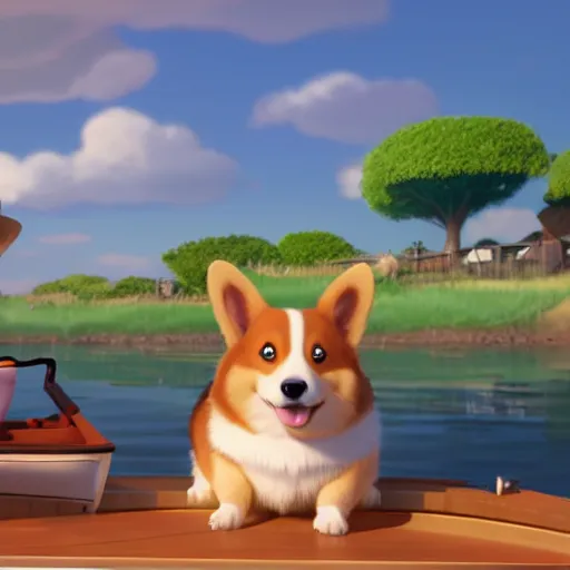 a wholesome animation key shot of a cute corgi on a | Stable Diffusion ...