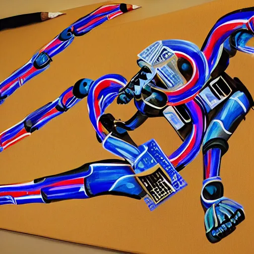 an infinite loop of robots painting themselves on | Stable Diffusion ...