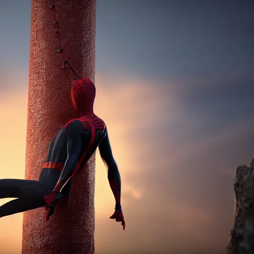 4 k cgi render of a gothic spider - man climbing up a | Stable ...