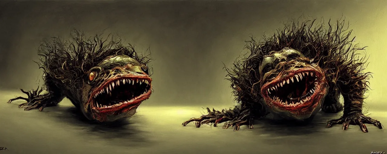 a strange creature crawling out of a TV by Zdzisław | Stable Diffusion ...