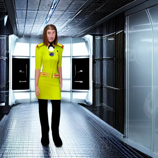 a futuristic female security guard in a spaceship | Stable Diffusion ...