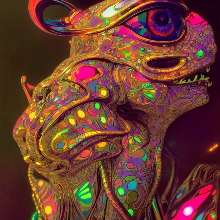 bright psychedelic animal cyborg, diffuse lighting, | Stable Diffusion | OpenArt