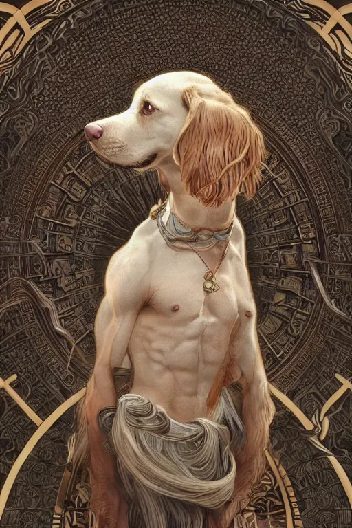 Dog as a god, detailed face, gorgeous, Delicate and | Stable Diffusion ...