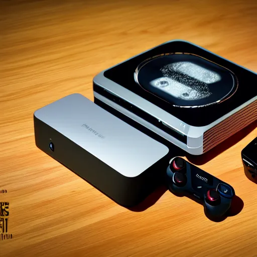 if apple designed a game console, product photo, high | Stable ...