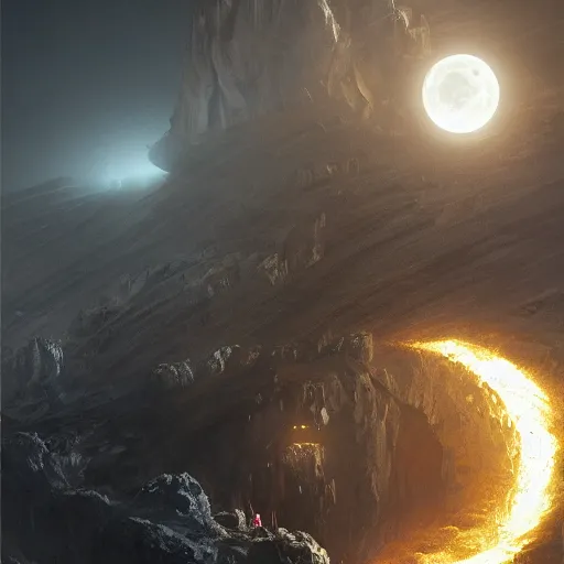 the dying moon, dynamic lighting, photorealistic dark | Stable ...