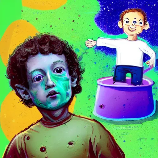 small child alien mark Zuckerberg on an alien planet | Stable Diffusion ...