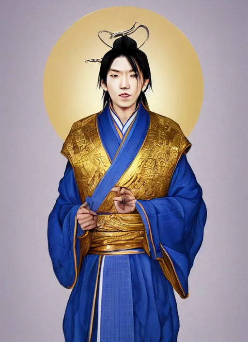 full body portrait of a male daoshi with metallic skin | Stable Diffusion | OpenArt